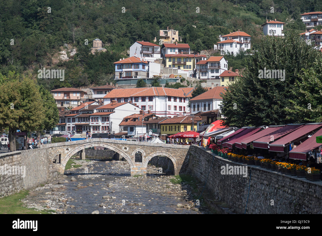 Old stone bridge in Prizren over Bistrica river Stock Photo - Alamy