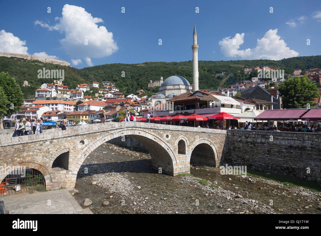 Old stone bridge in Prizren over Bistrica river Stock Photo - Alamy