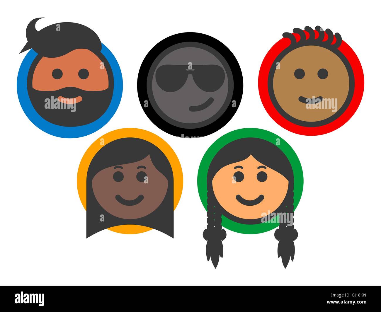 Young multi ethnic team Stock Vector Images - Alamy