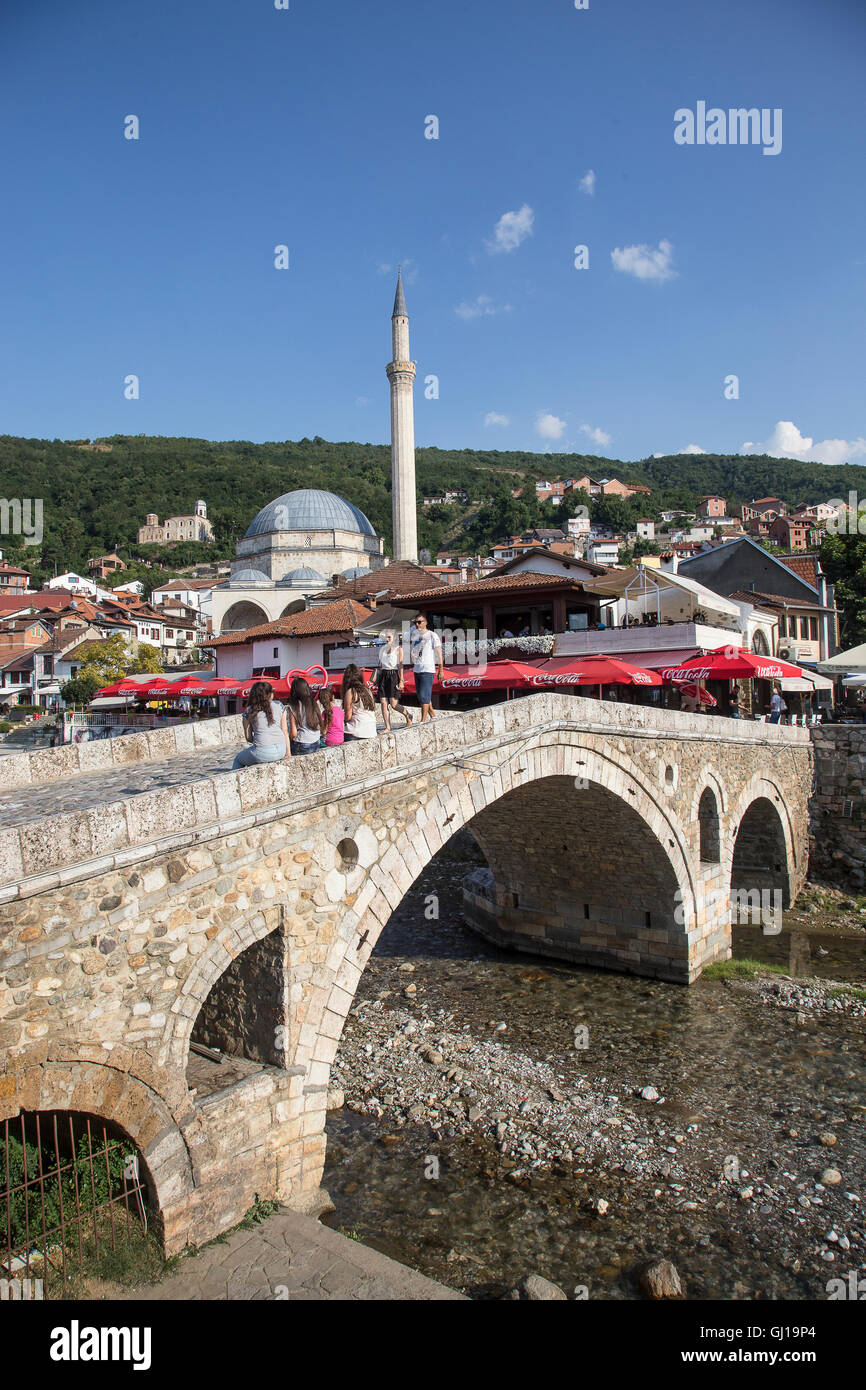 Old stone bridge in Prizren over Bistrica river Stock Photo - Alamy