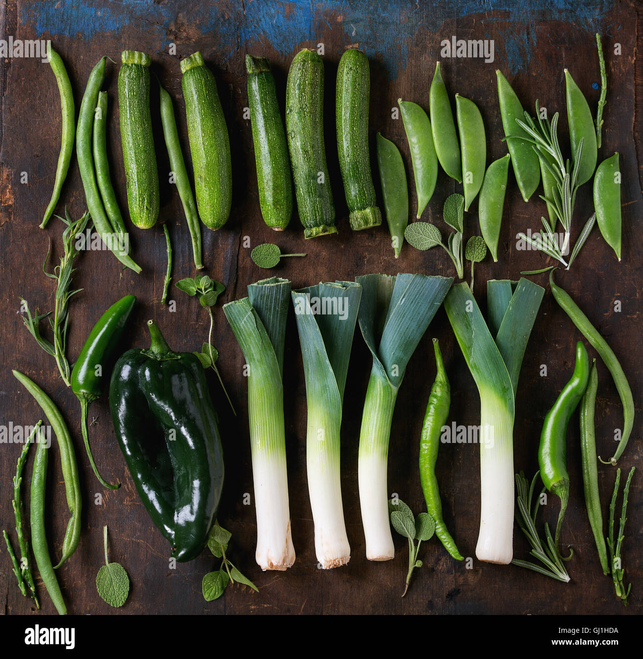 Assortment of green vegetables Stock Photo - Alamy