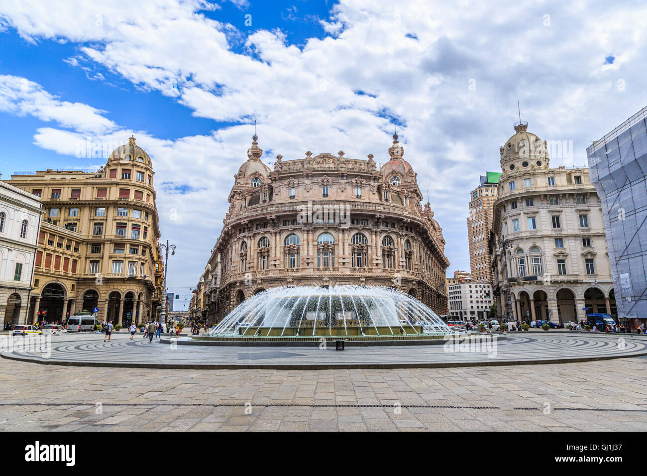 Piazza De Ferrari main square in Genoa Italy Stock Photo - Alamy