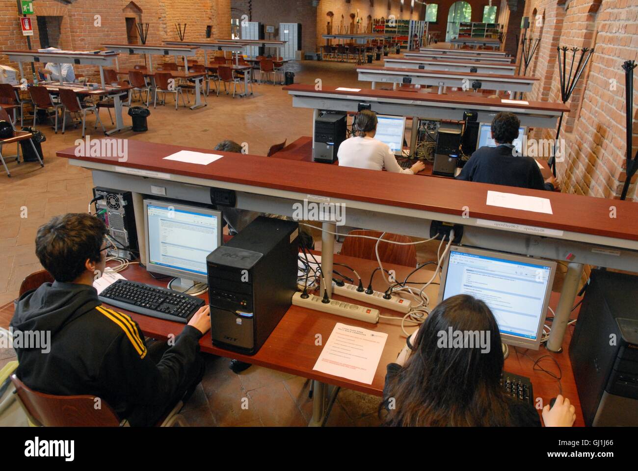 The library of State University of Milan (Italy Stock Photo - Alamy