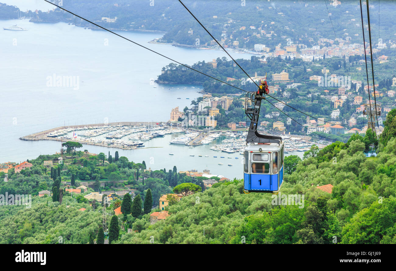 Italian resort Rapallo sea view from above Stock Photo - Alamy