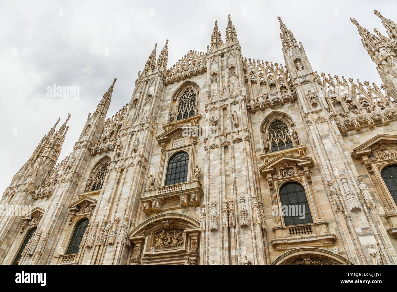 Duomo cathedral in Milan front view closeup Stock Photo - Alamy Duomo cathedral in Milan front view closeup Stock Photo - Alamy