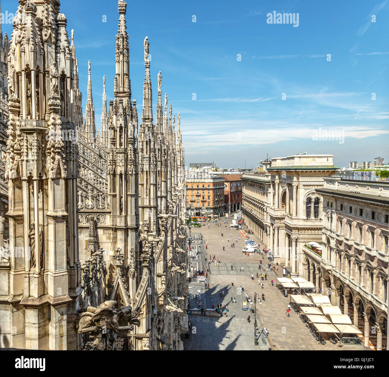 View from Duomo roof in Milan closeup Stock Photo - Alamy