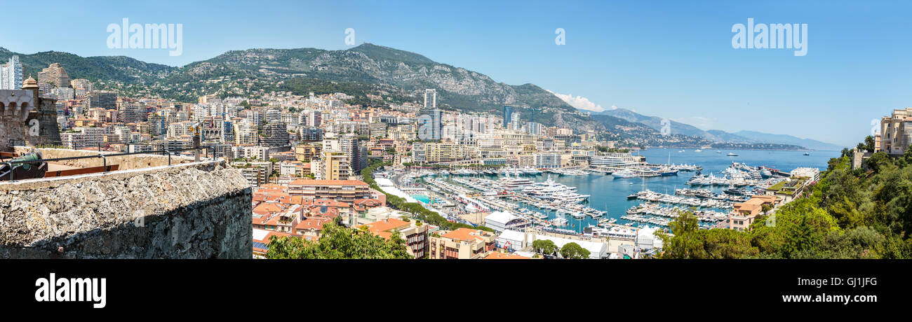 Monaco Monte Carlo panoramic sea view with yachts Stock Photo - Alamy