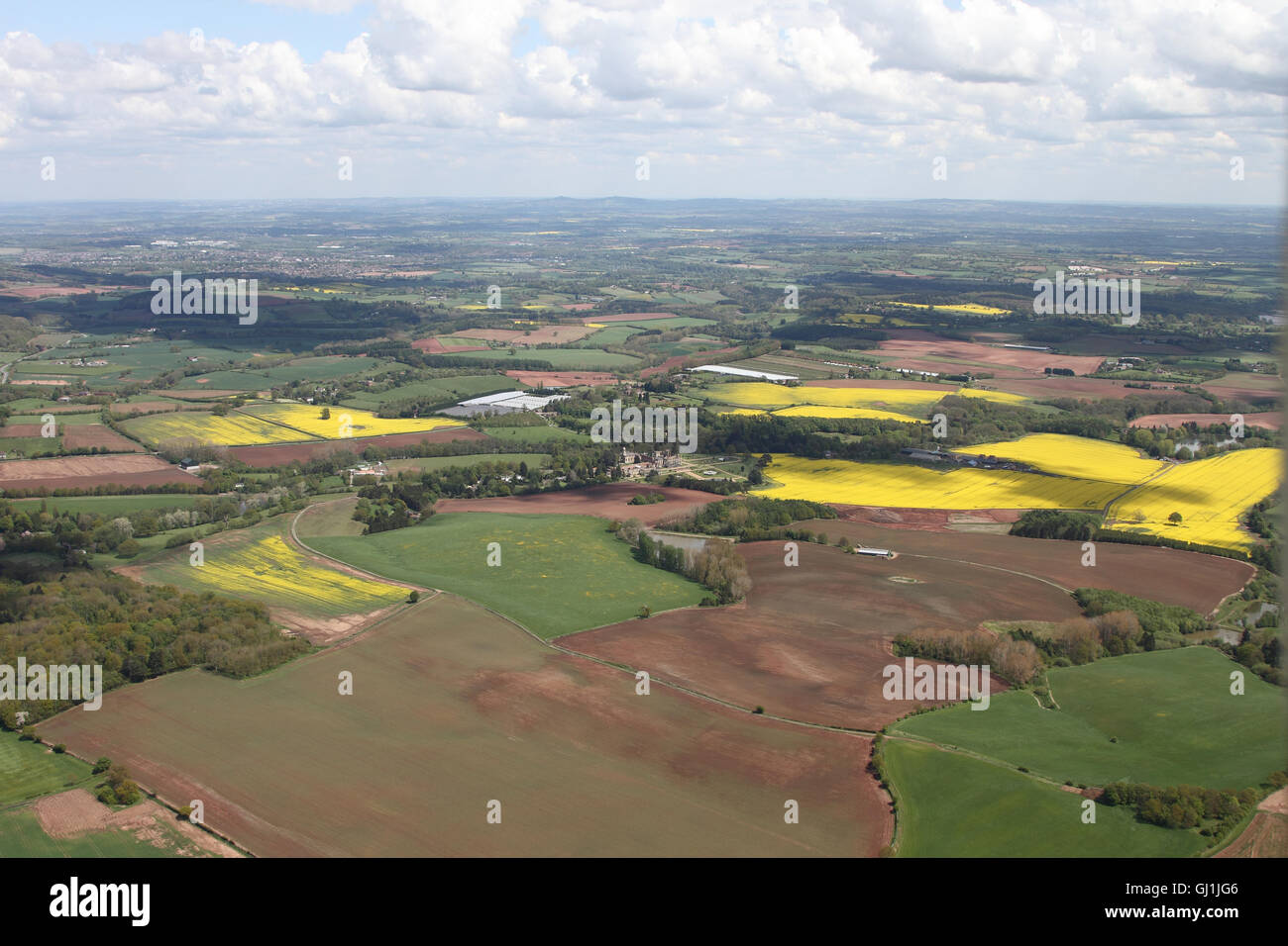 Aerial views of English Heritage Witley Court and gardens near Great ...