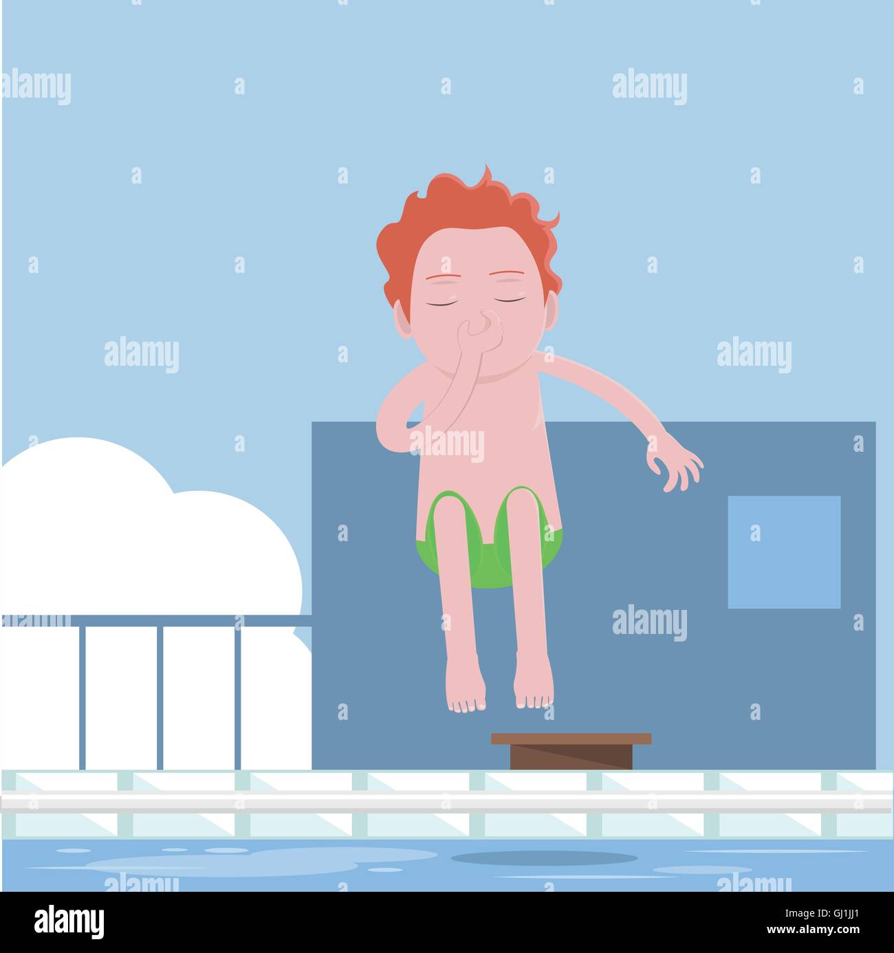 Child diving swimming pool Stock Vector Images - Alamy