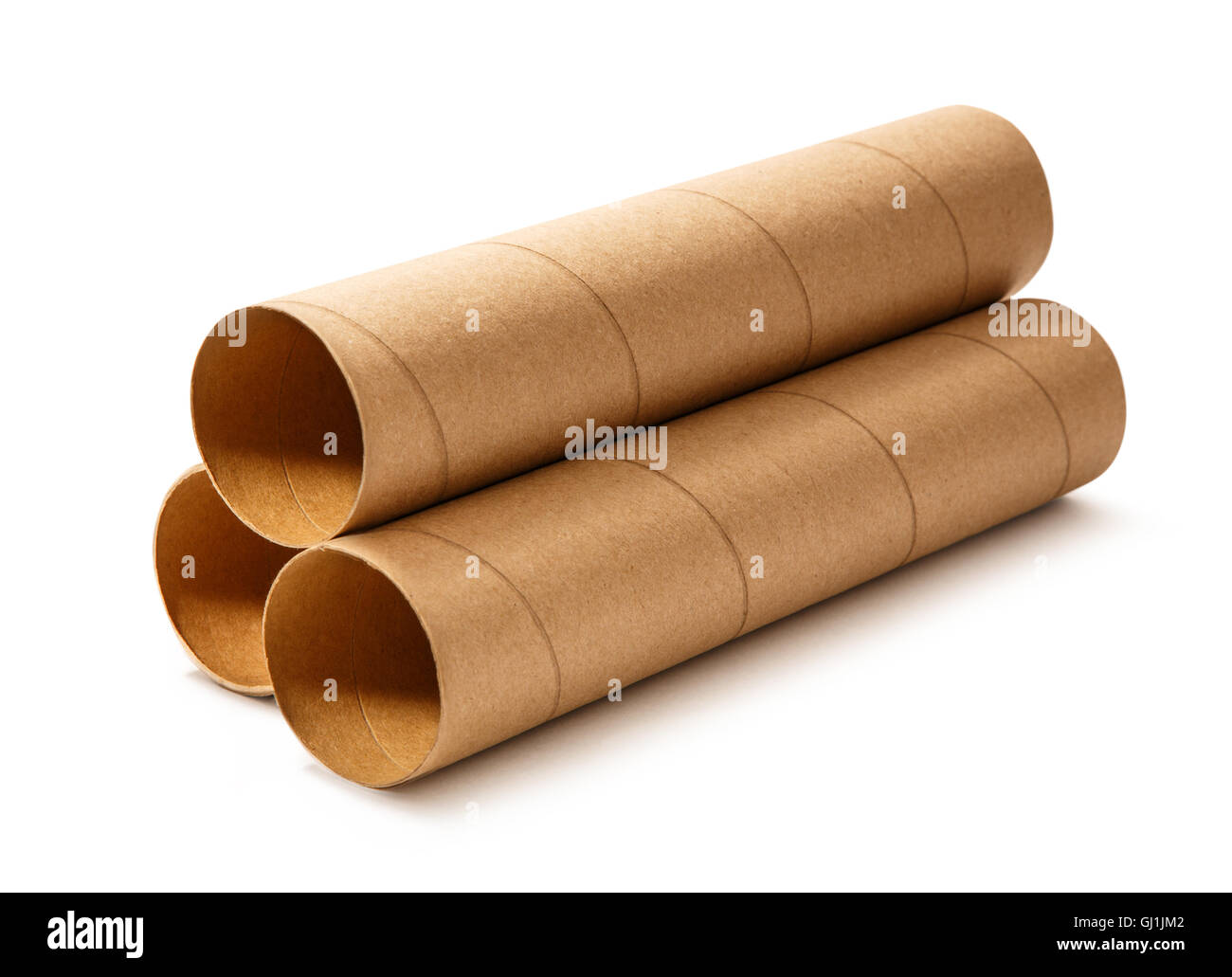 Carton tubes for paper in rolls closeup Stock Photo - Alamy