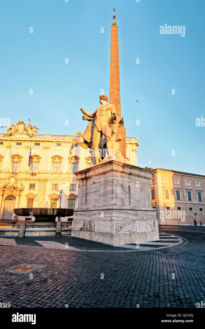 Roman Obelisk at Quirinale Palace in the Old City of Rome in Italy ...