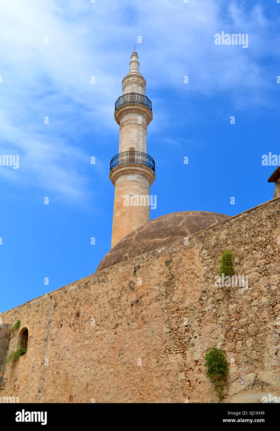 Rethymno city Greece Mosque Neratzes landmark architecture Stock Photo ...
