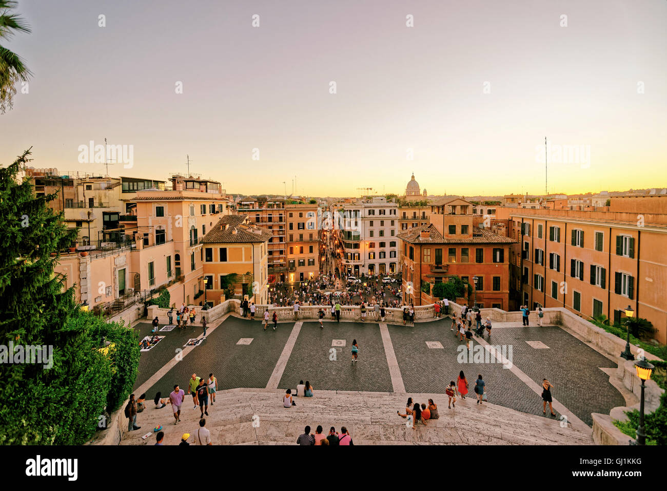 Spanish steps rome sunset hi-res stock photography and images - Alamy