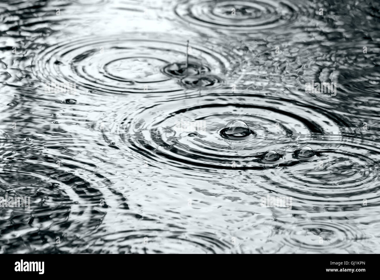 Concentric rings of ripples on a puddle Stock Photo - Alamy