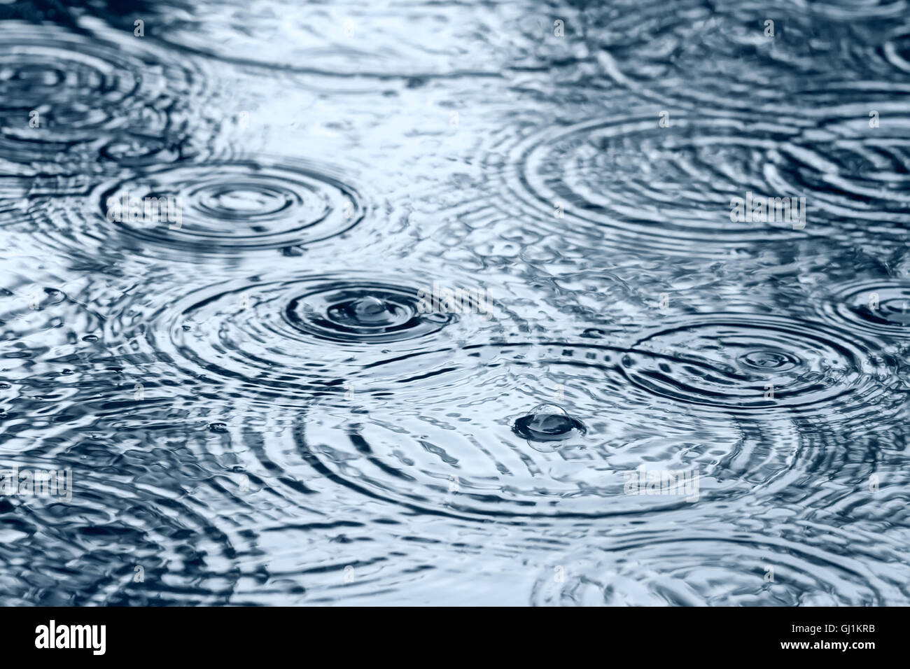 Concentric rings of ripples on a puddle Stock Photo - Alamy