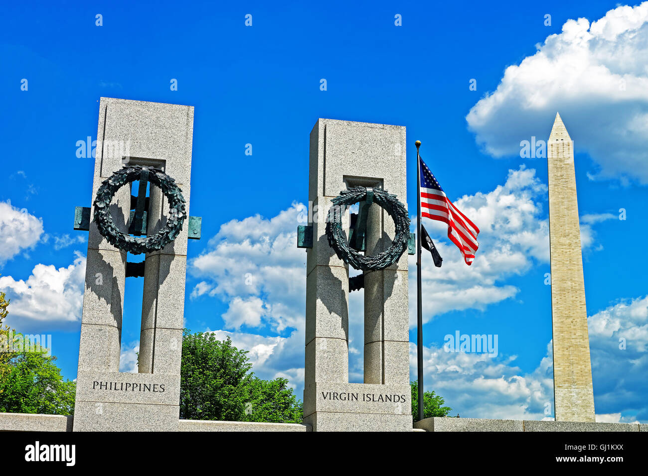 George Washington monument is pictured alongside the part of the World ...