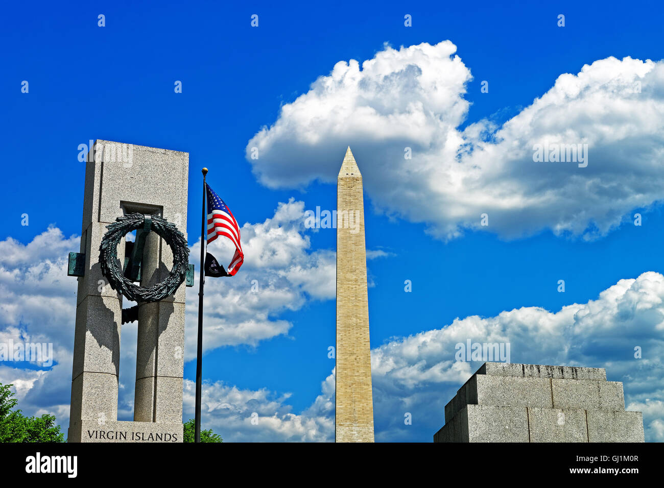 Monument of the first president George Washington is pictured alongside ...