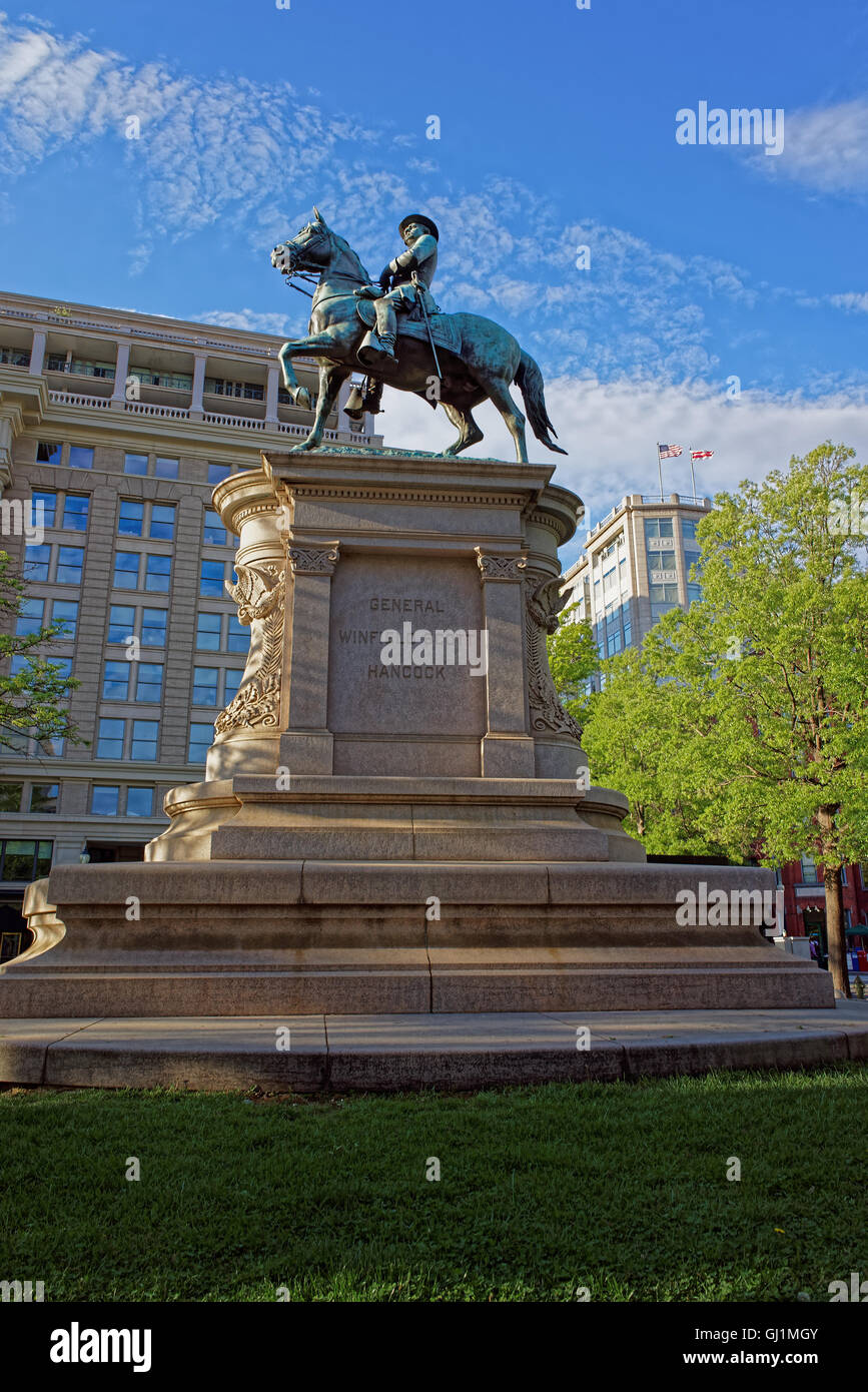 Memorial for general Winfield Scott Hancock is located in Washington D.C., USA. It is made from ...