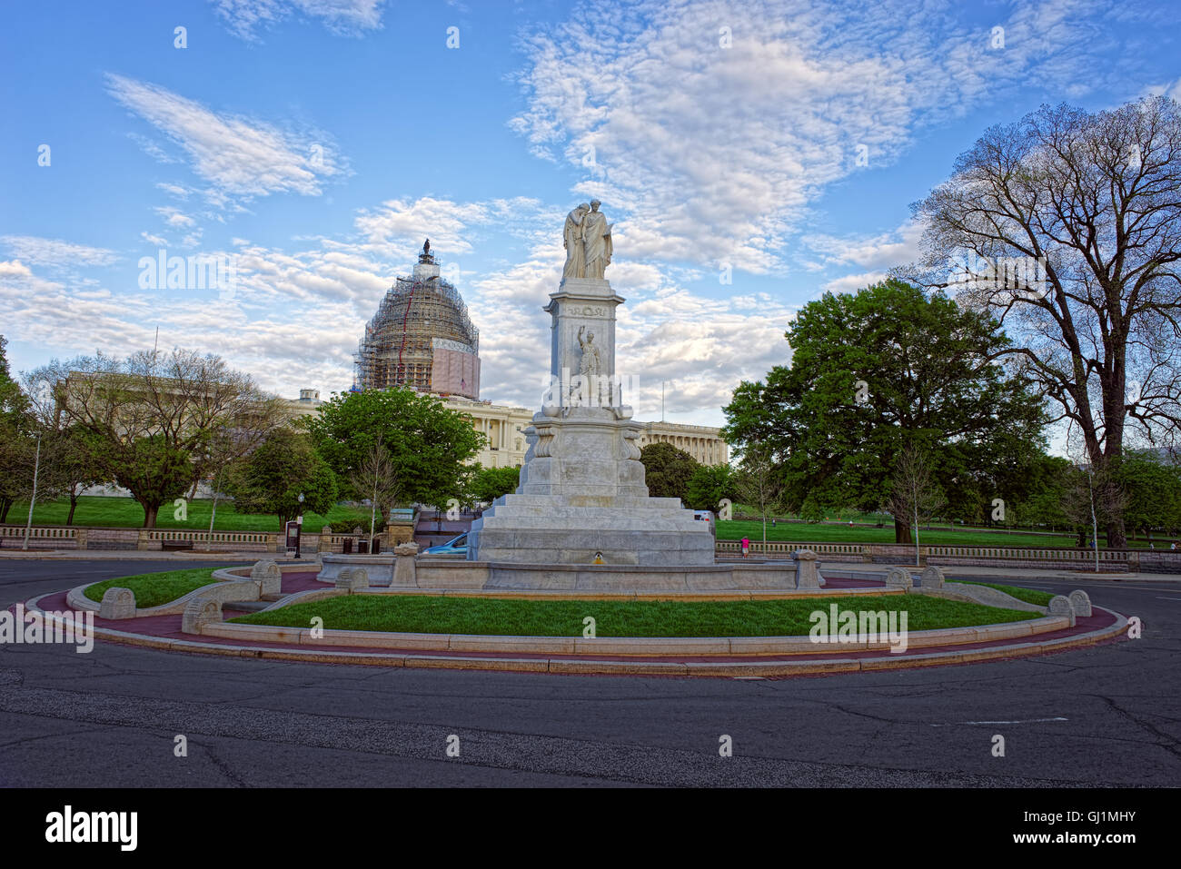 Peace Monument is located in front of the US Capitol in Washington D.C ...