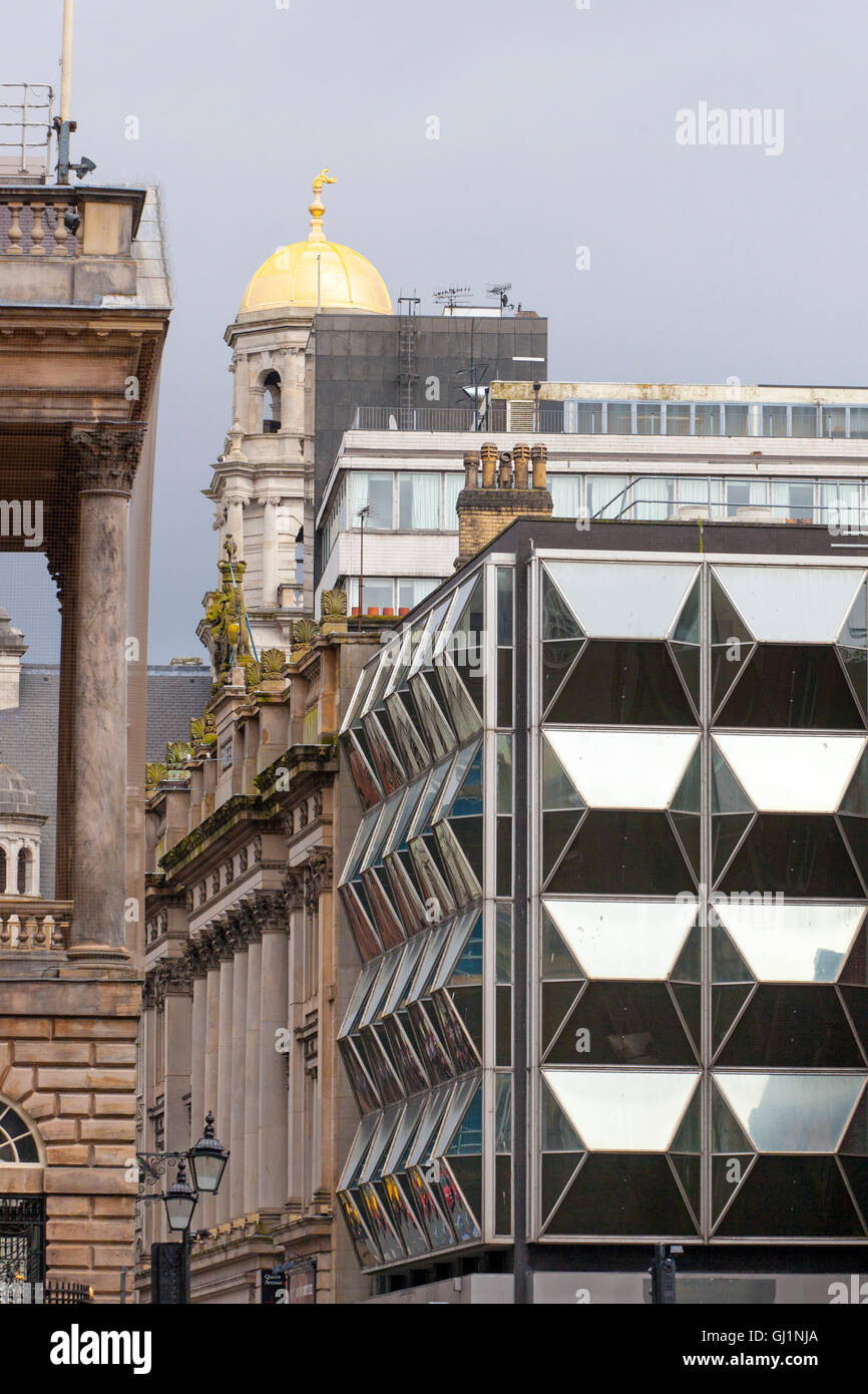 The street architecture, and the contrasting styles of buildings in ...