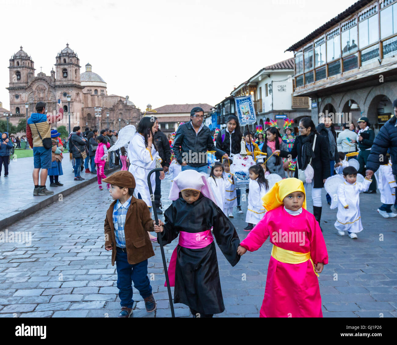 Cusco, Peru - May 13: Native people of Cusco dressed in colorful ...