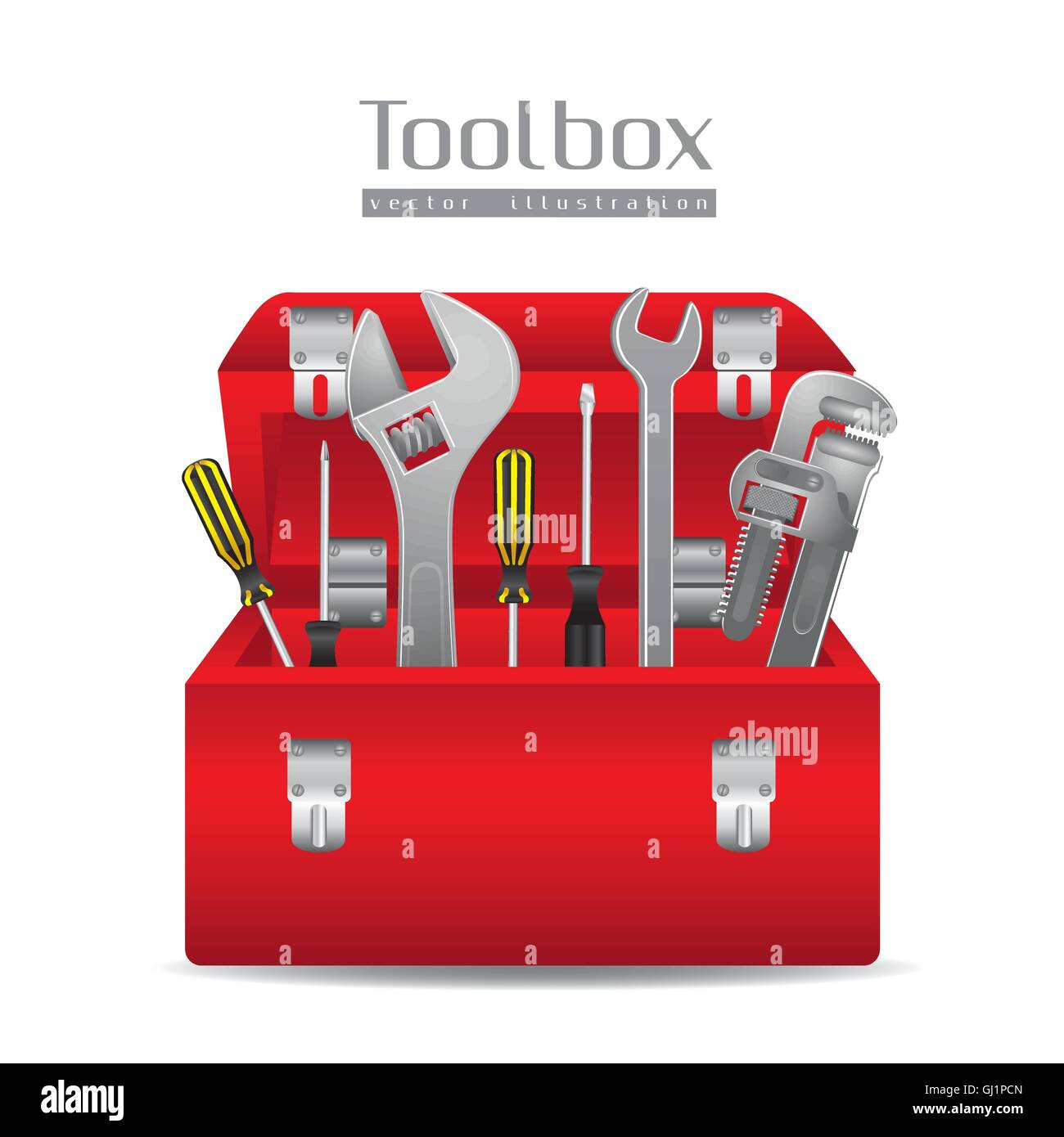 Illustration of tools with a pipe wrenches hammer screwdrivers a Stock ...