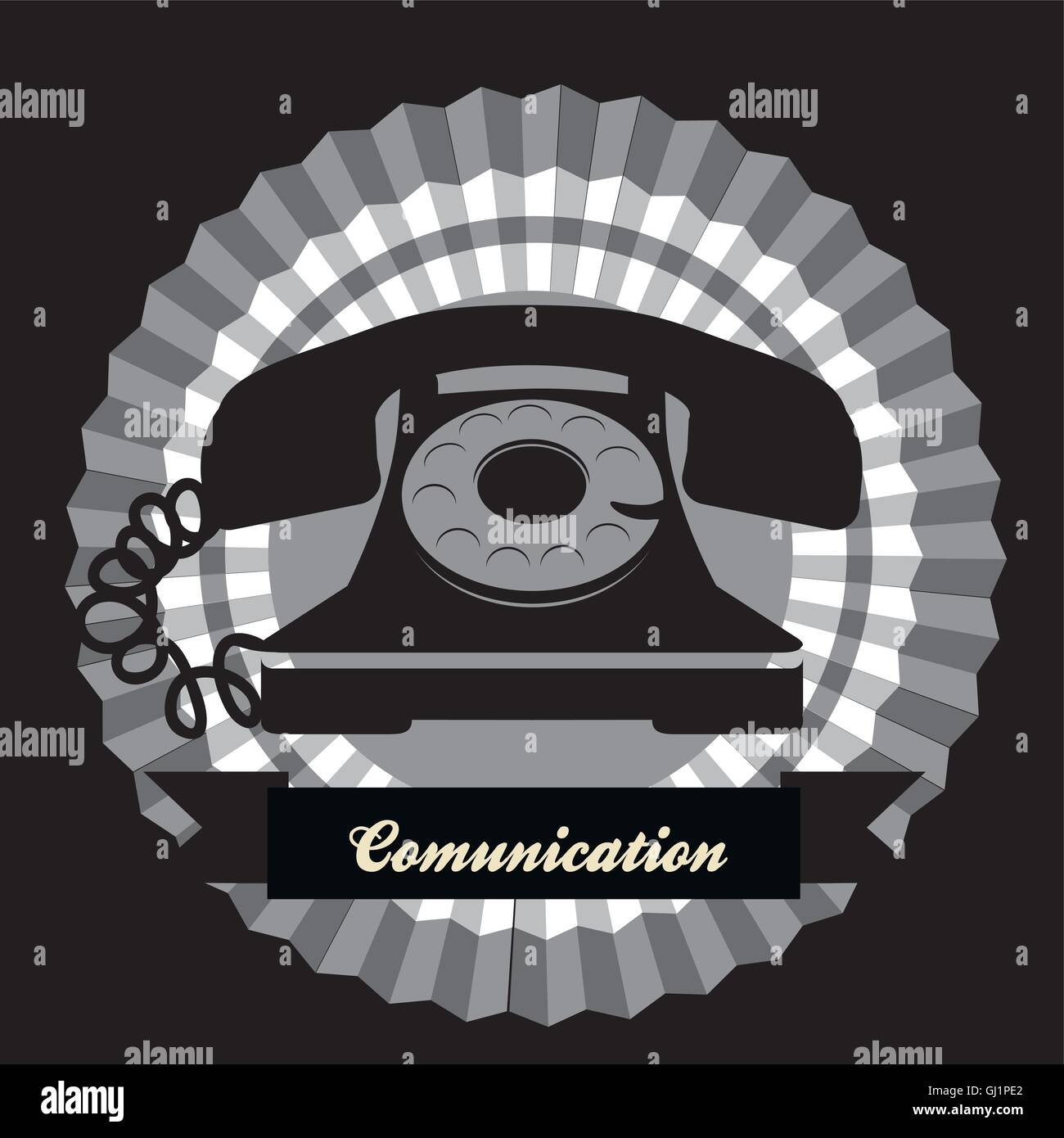 illustration of a rotary phone black color vector illustration Stock ...