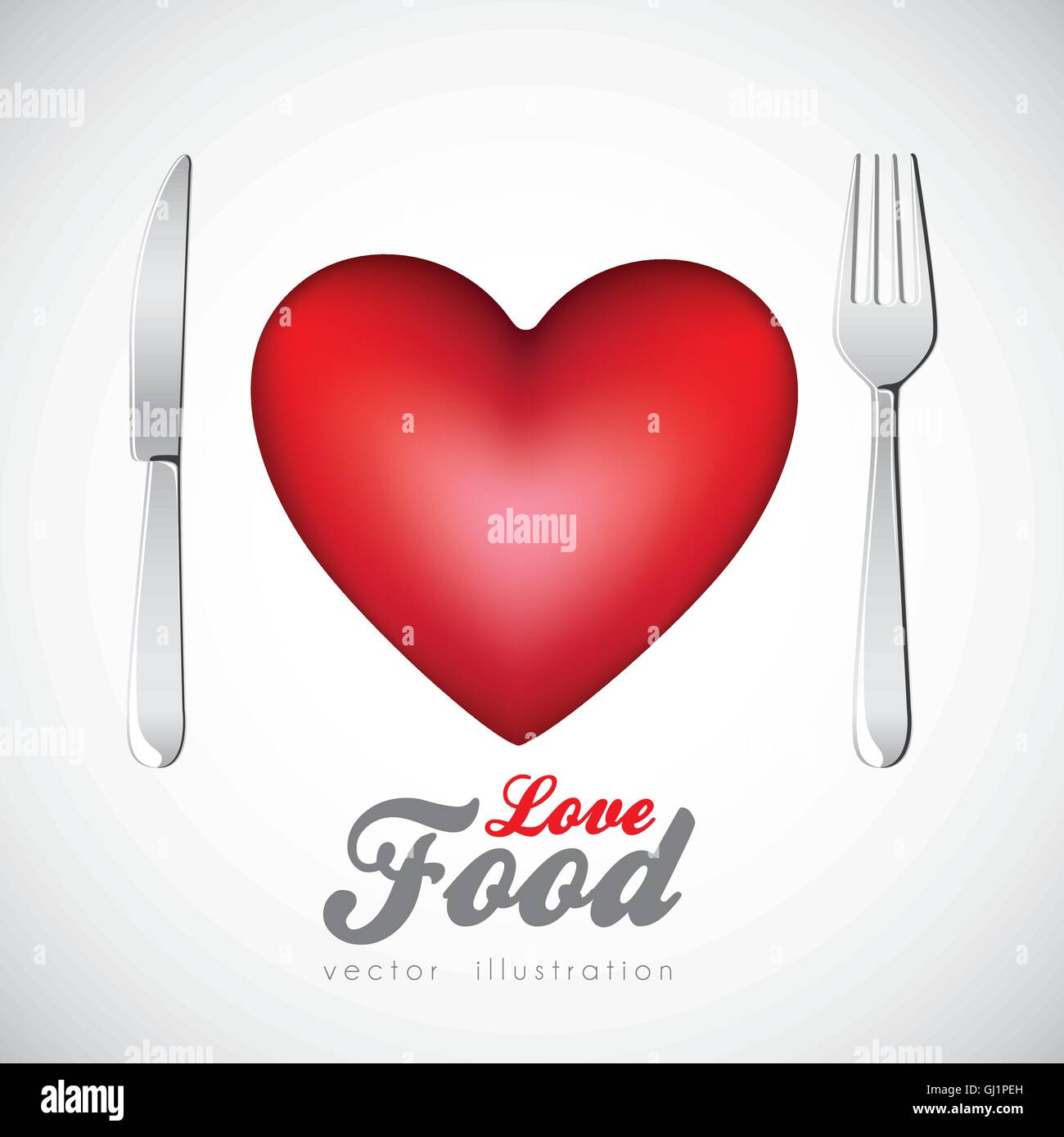 Illustration of heart with cutlery vector illustration Stock Vector ...