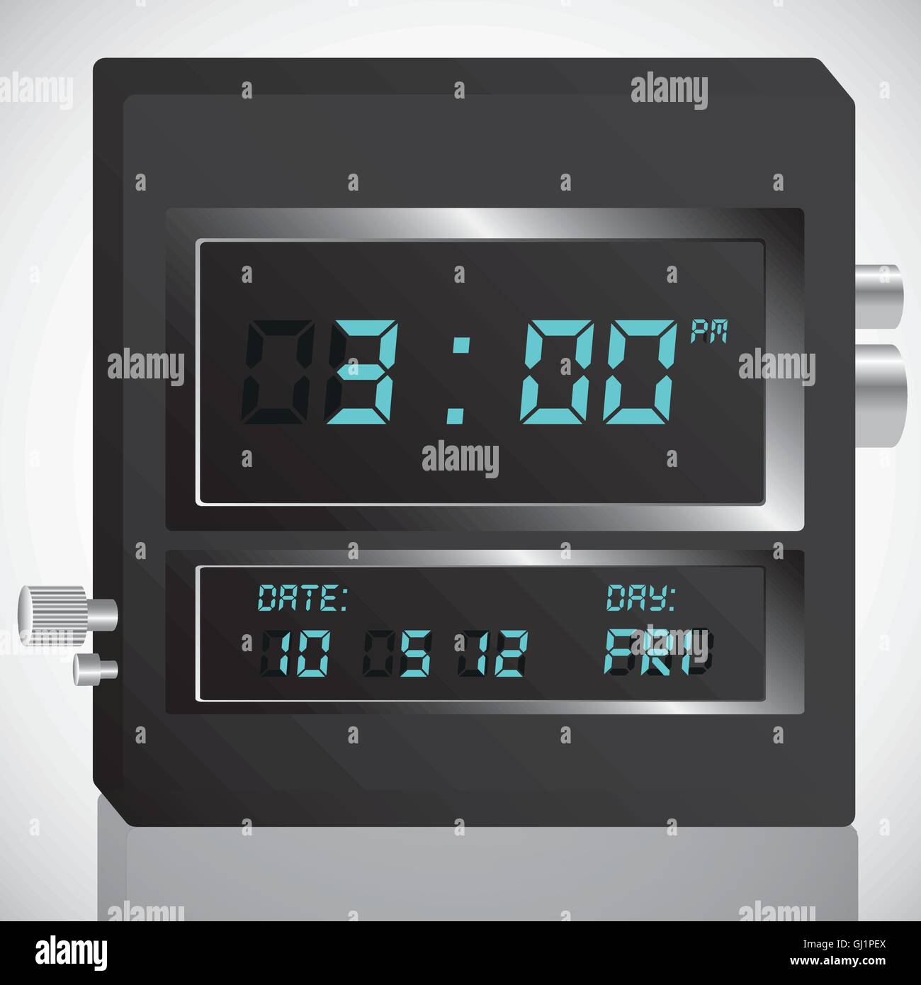 illustration of digital clock isolated on white background vecto Stock ...