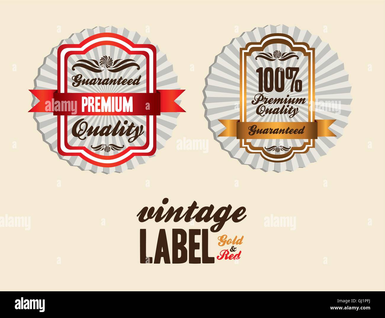 vintage label illustrations in warm colors vector illustration Stock ...