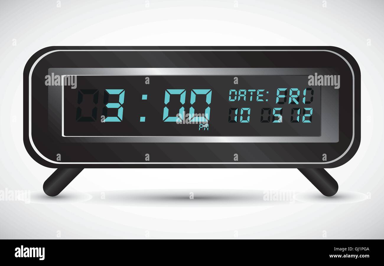 illustration of digital clock isolated on white background vecto Stock ...