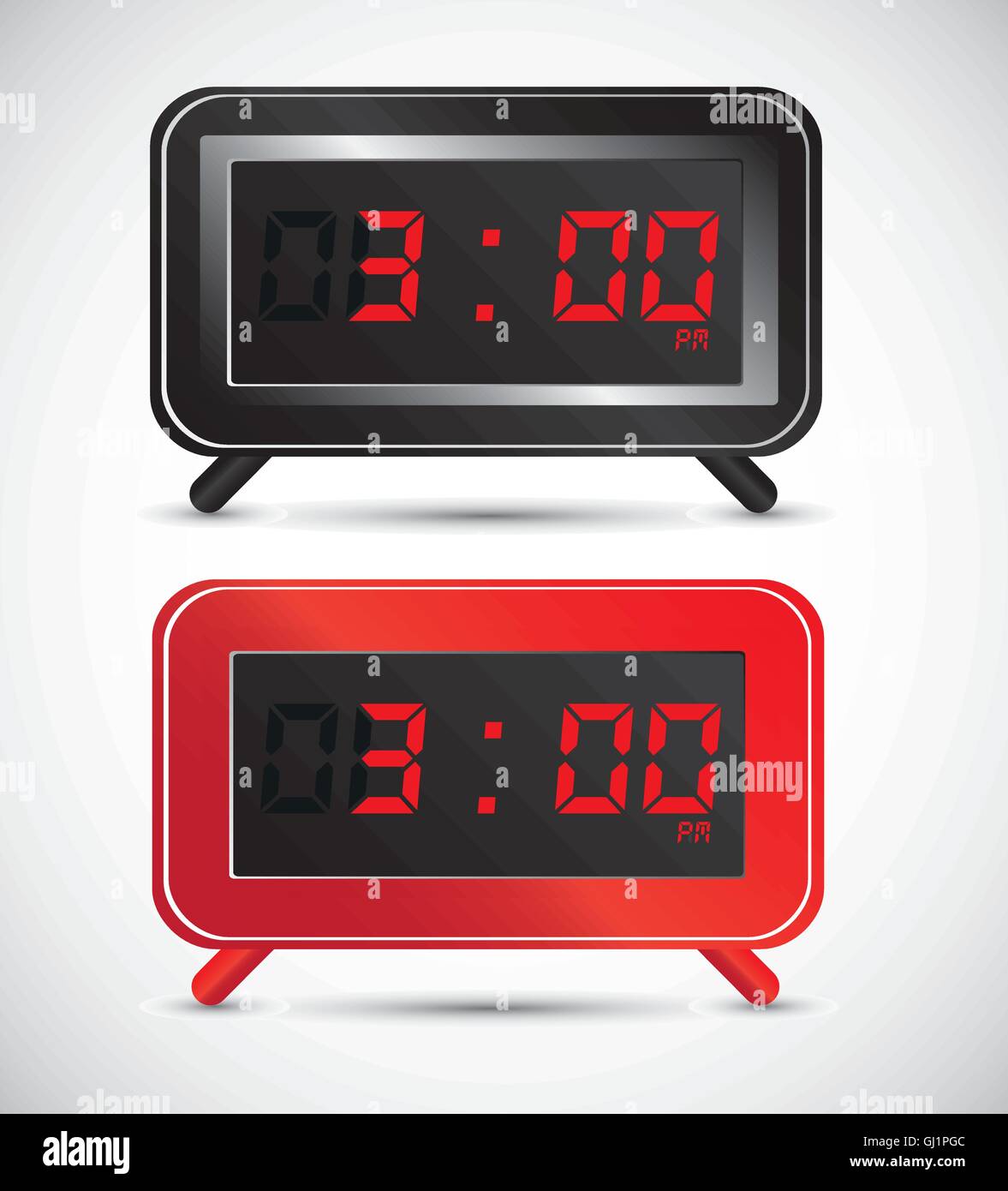 illustration of digital clock isolated on white background vecto Stock ...