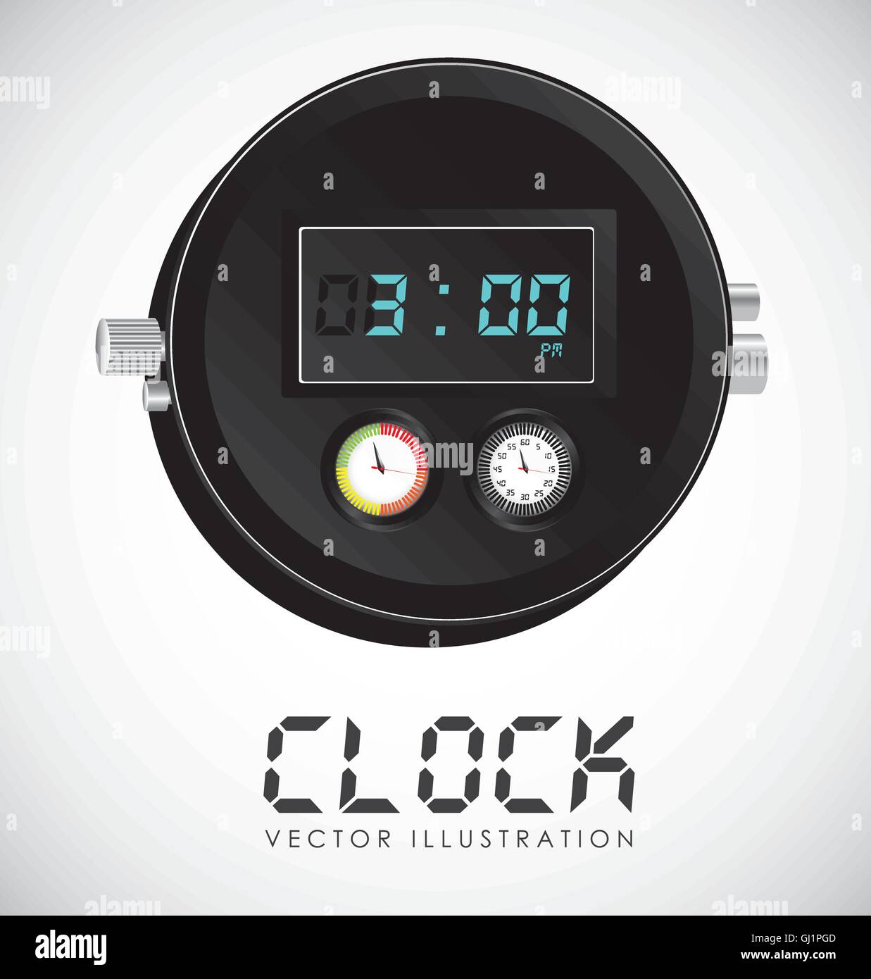 illustration of digital clock isolated on white background vecto Stock ...