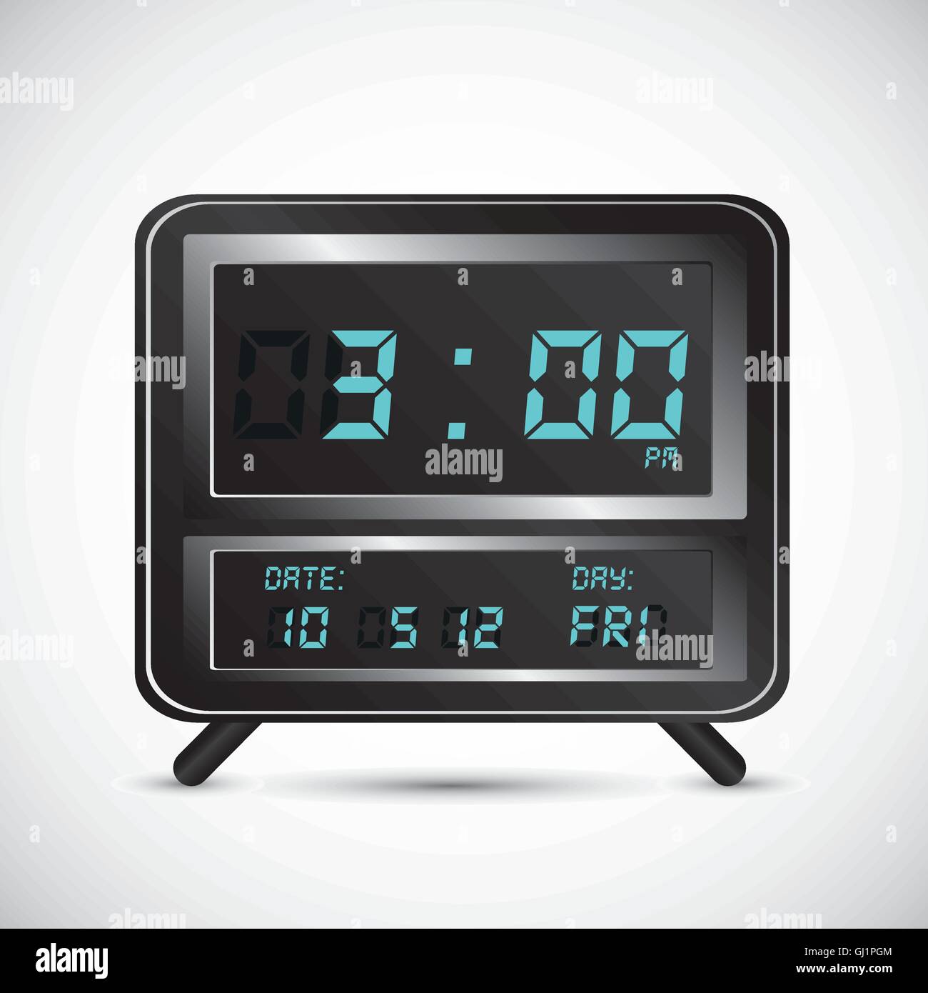 illustration of digital clock isolated on white background vecto Stock ...