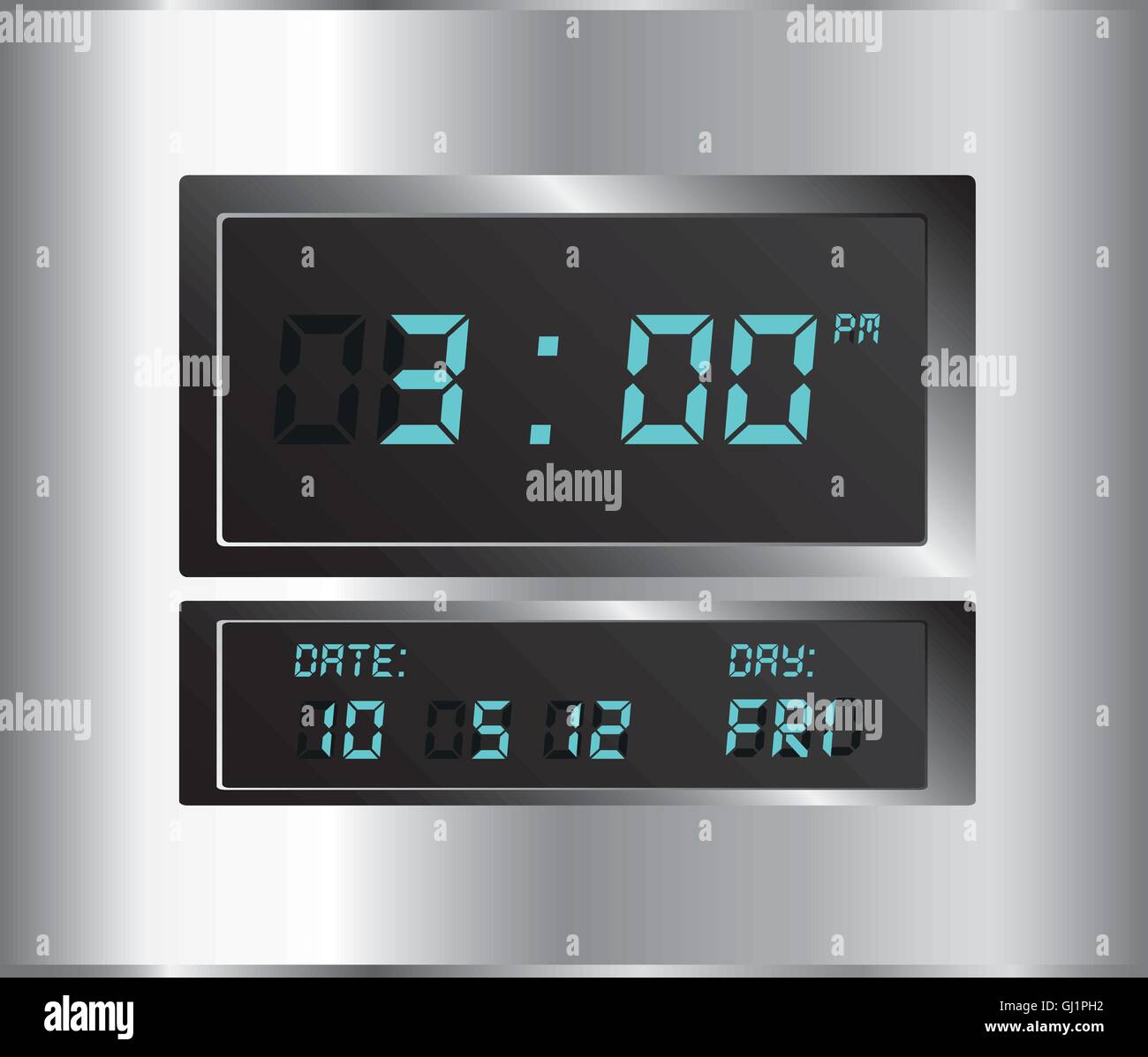 illustration of digital clock isolated on white background vecto Stock ...