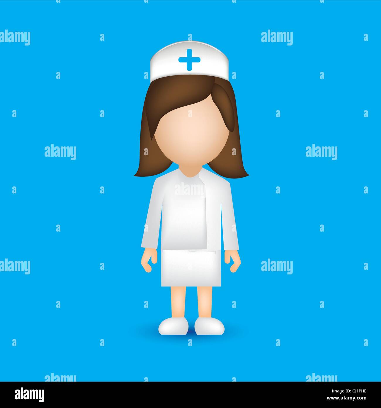illustration of a nurse isolated on blue background vector illus Stock ...