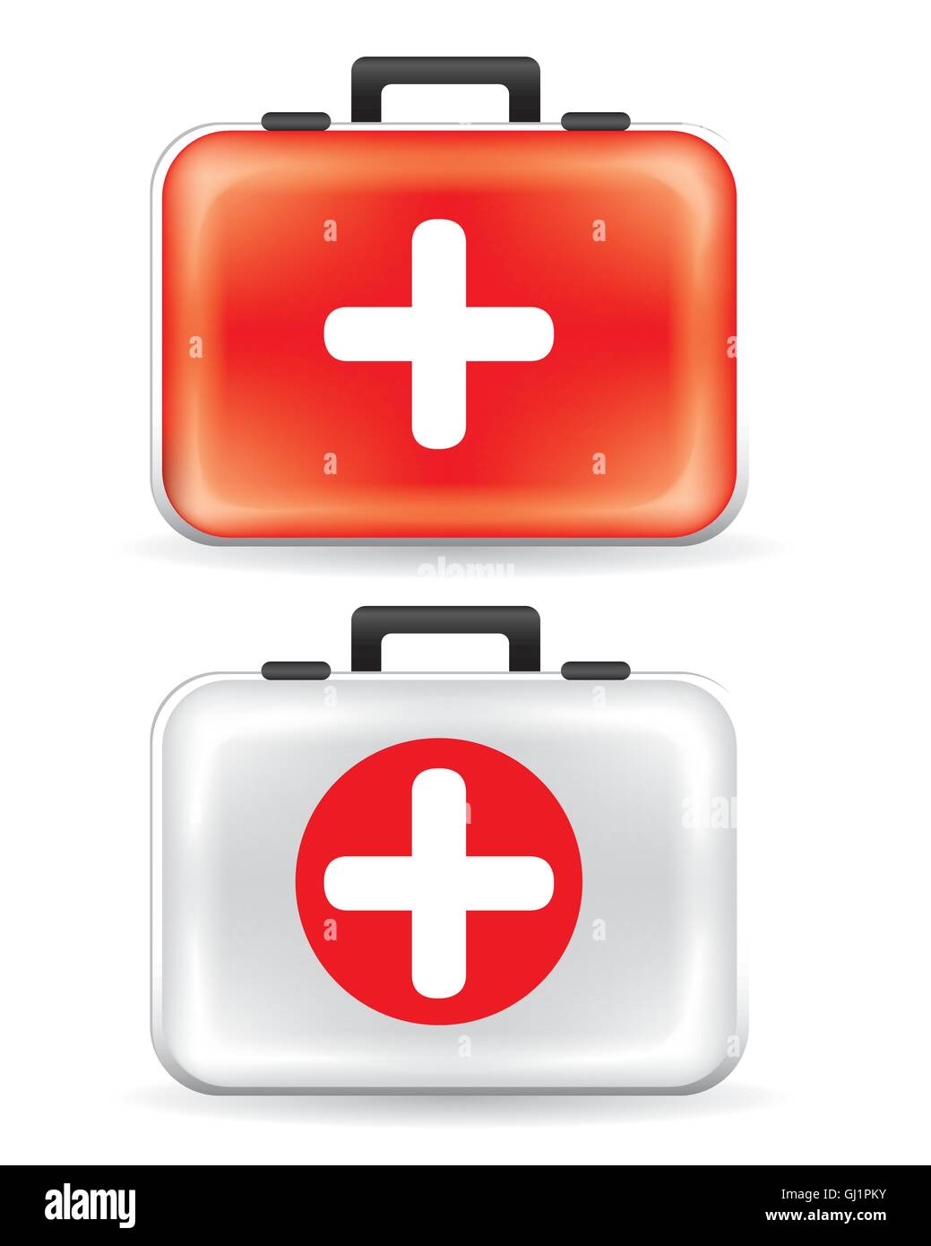 illustration of first aid kits white and red vector illustration Stock ...