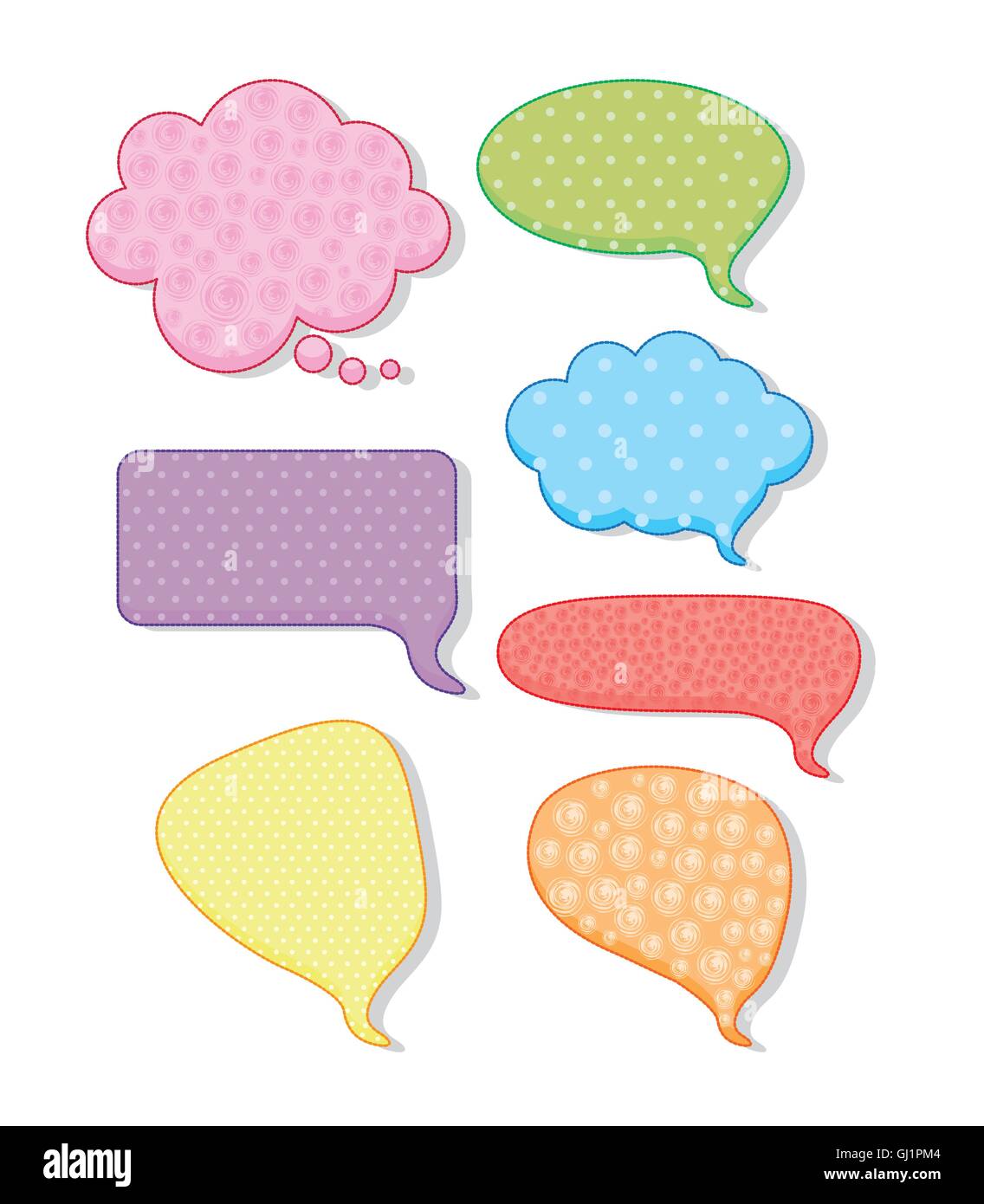 illustration of text balloons isolated on white background vecto Stock ...