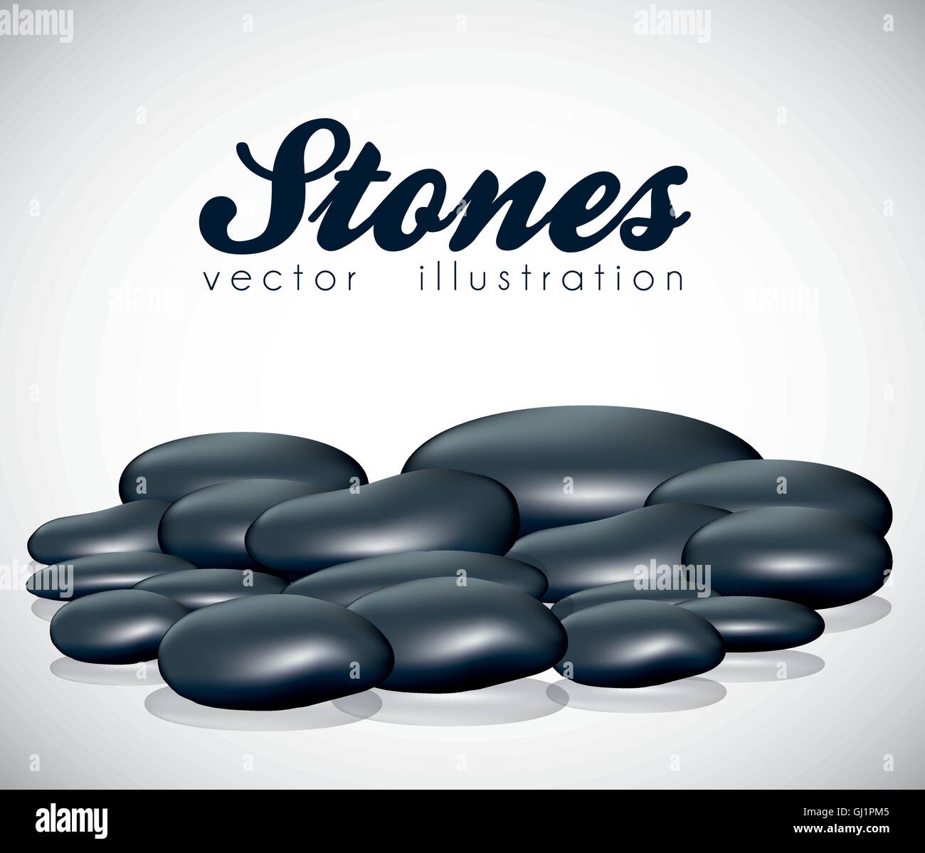 illustration of black stones isolated on white background vector Stock ...