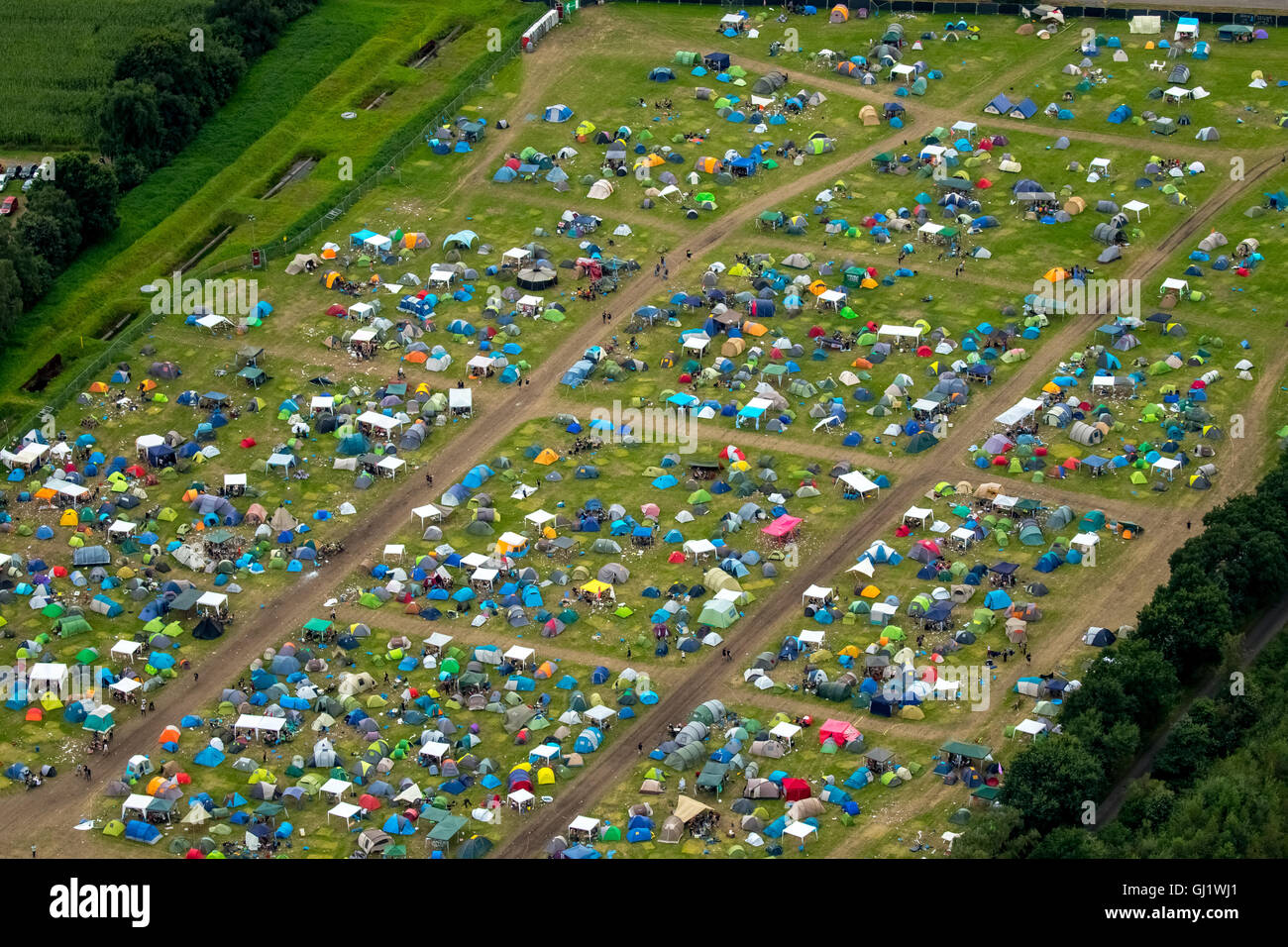 Aerial view, Ruhrpott Rodeo, camping, tents, Punk Festival, Music ...