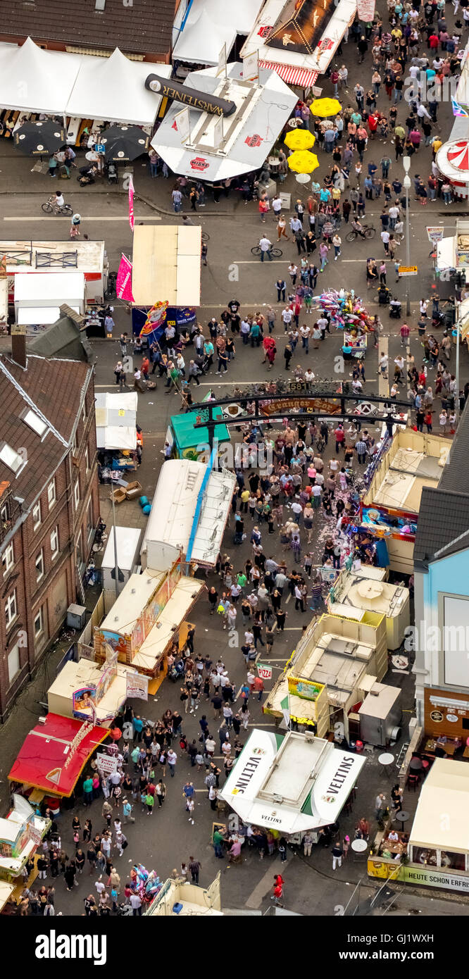 Aerial view, Cranger Kirmes 2016 largest folk festival in the Ruhr ...