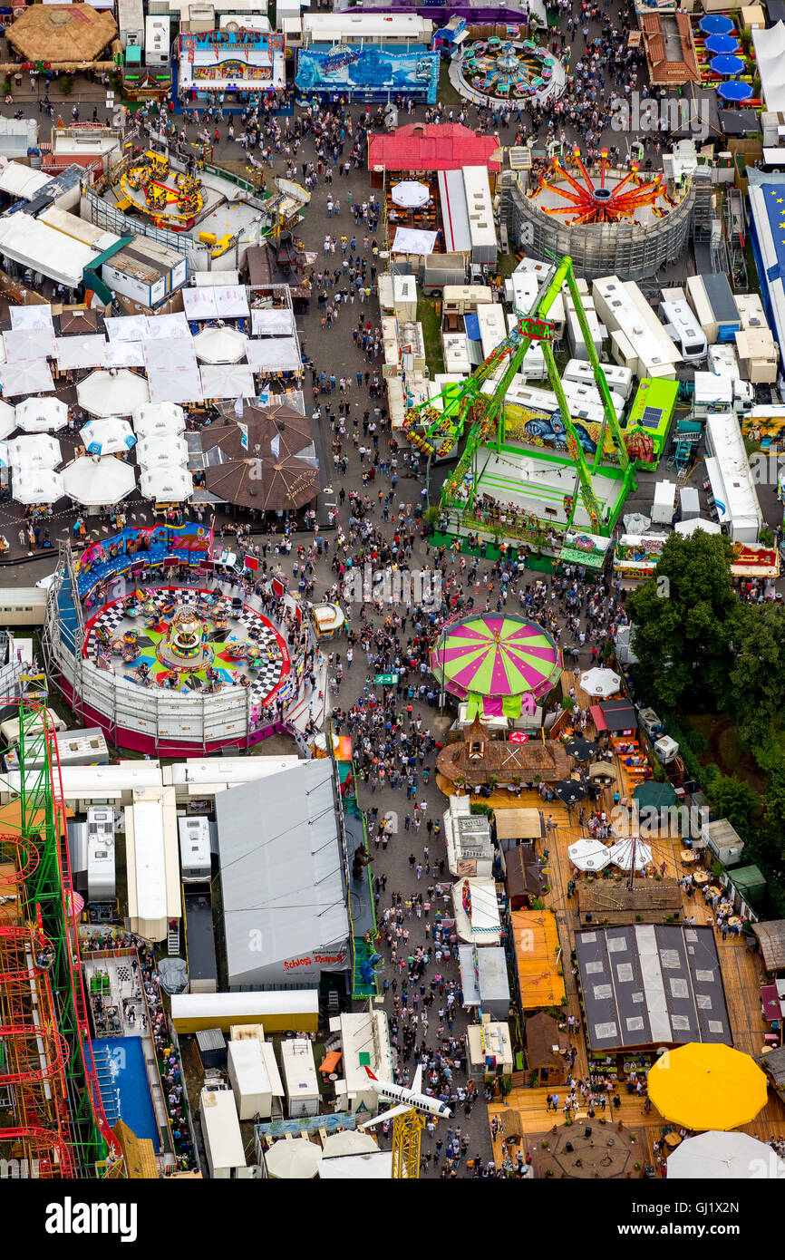 Aerial view, Cranger Kirmes 2016 largest folk festival in the Ruhr ...
