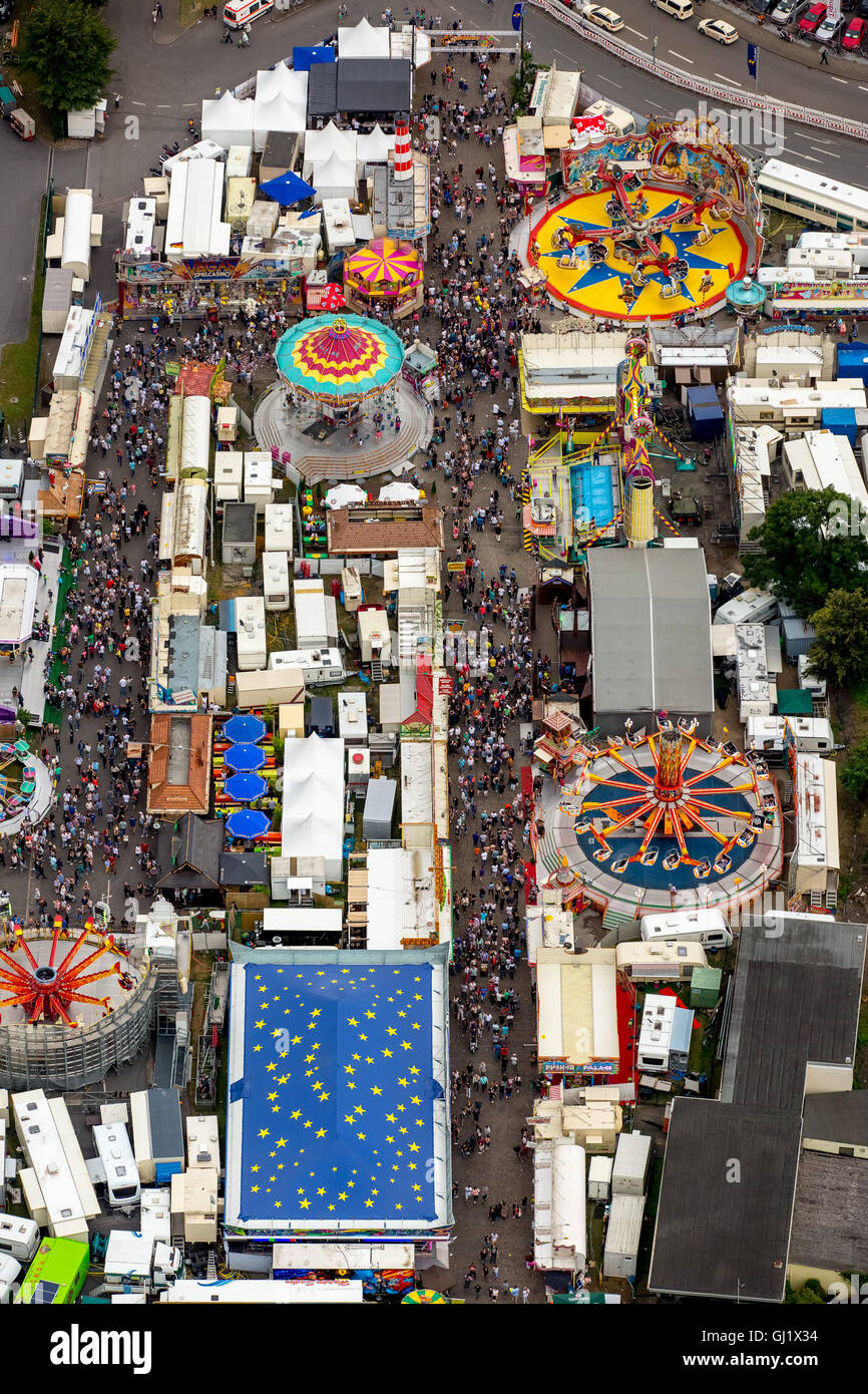 Aerial view, Cranger Kirmes 2016 largest folk festival in the Ruhr ...