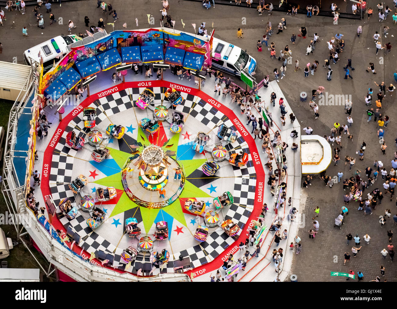 Aerial view, Cranger Kirmes 2016 largest folk festival in the Ruhr ...