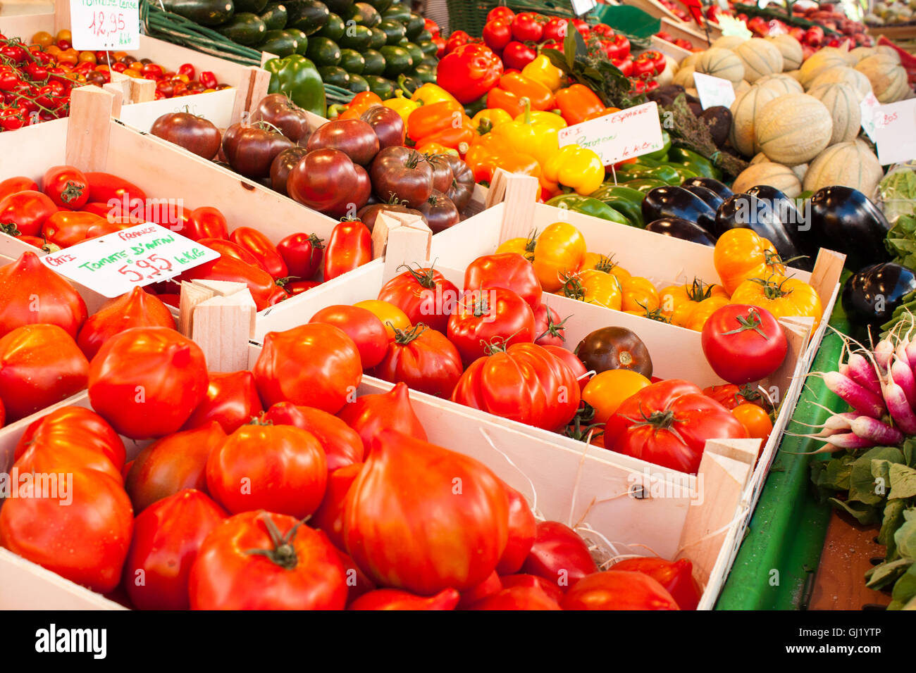 colorful fresh vegetables market in France Stock Photo - Alamy
