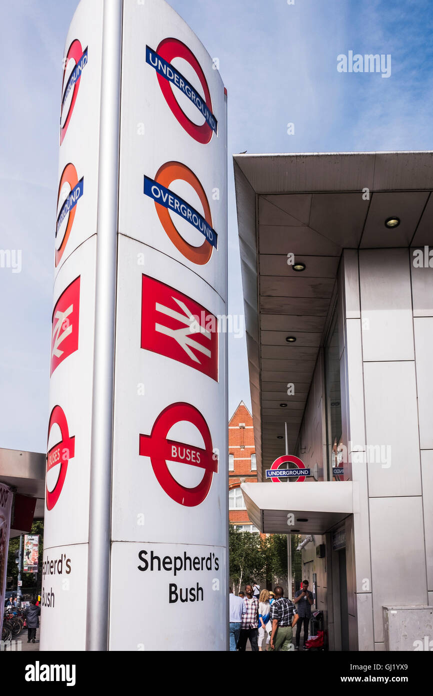 Shepherd's Bush interchange sign, London, England, U.K Stock Photo - Alamy