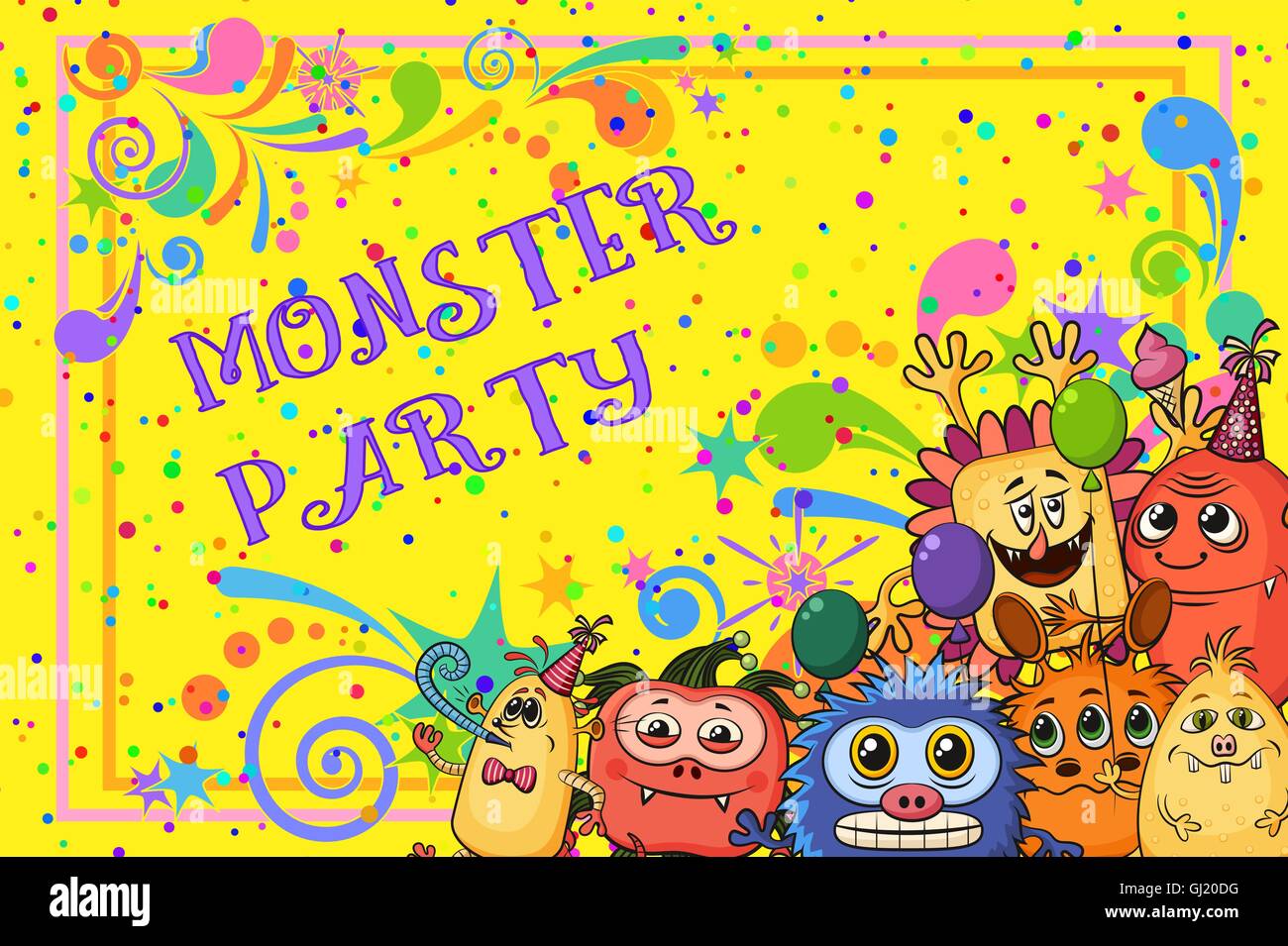 Cartoon Monsters Background Stock Vector Image & Art - Alamy