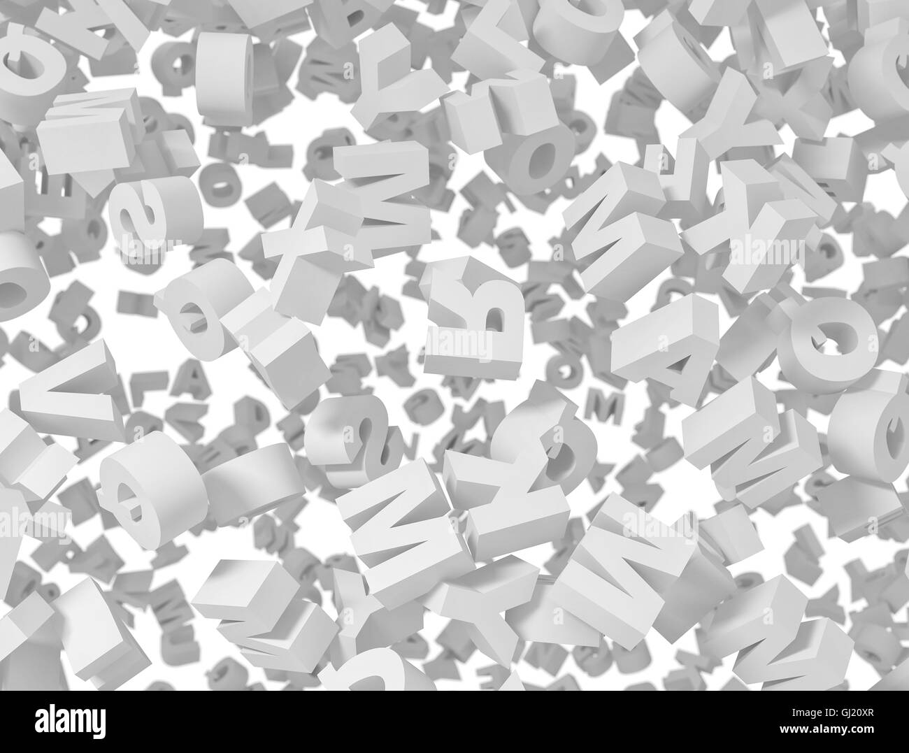 Letters flying background 3d Stock Photo - Alamy
