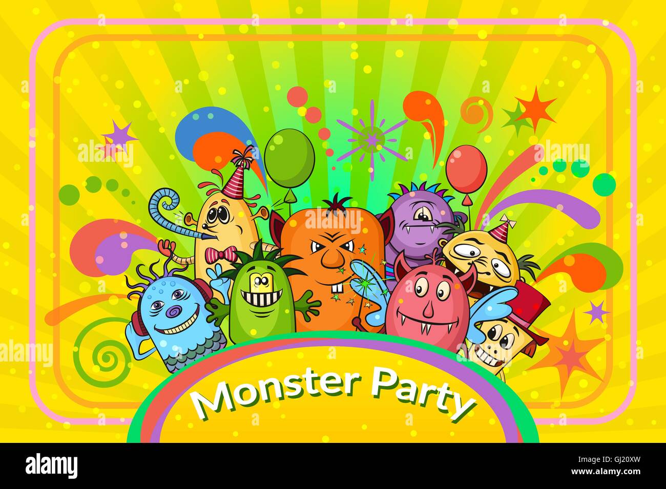 Cartoon Monsters Background Stock Vector Image & Art - Alamy