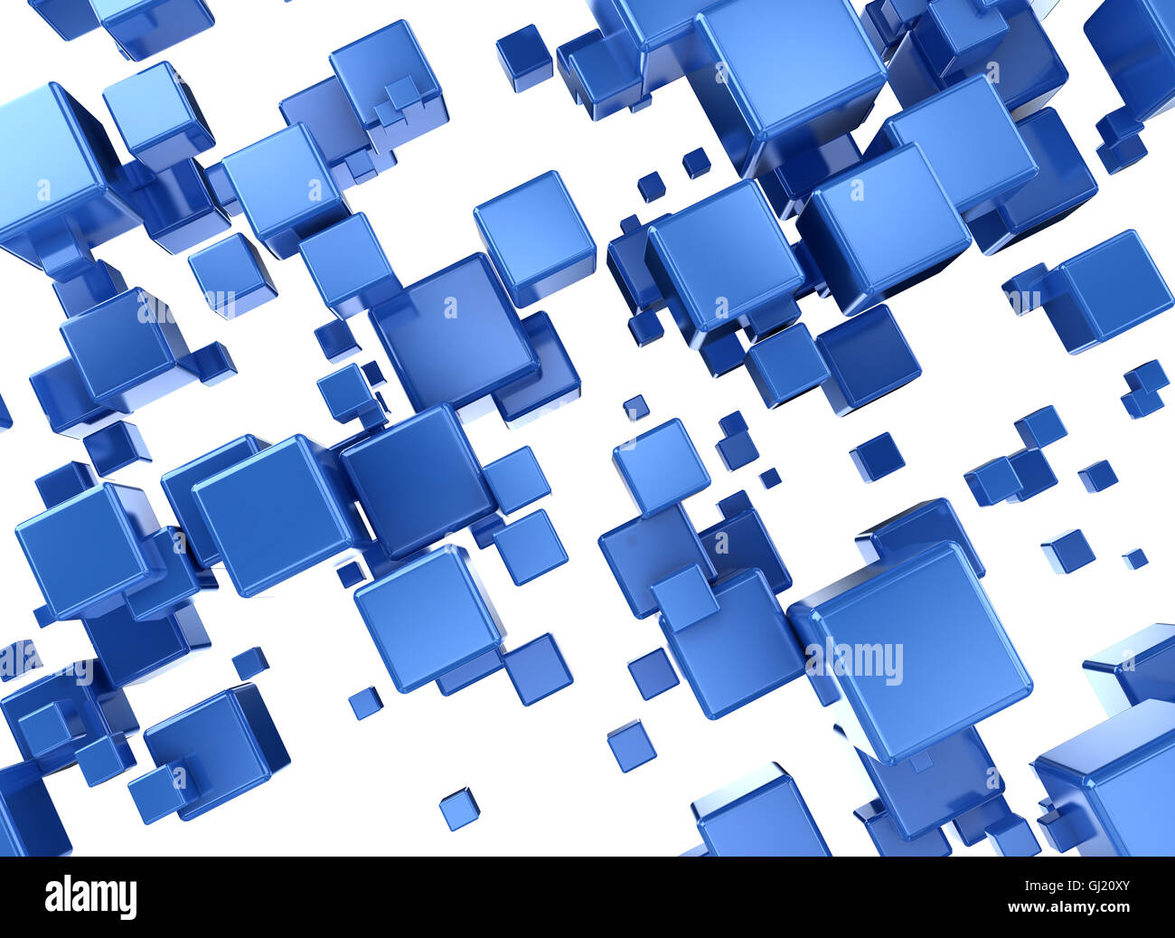 Abstract 3d digital cubes isolated on white background Stock Photo - Alamy